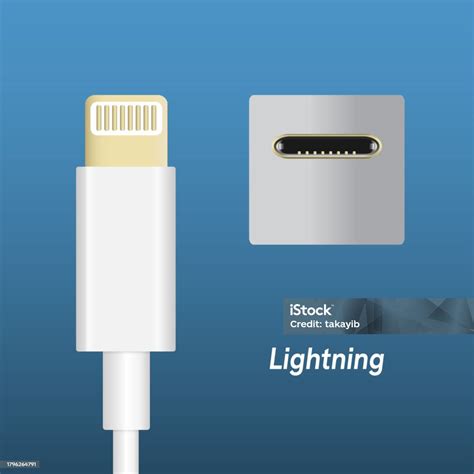 파란색 배경에 번개 케이블 와이어 벡터 일러스트 레이 션 Eps 10 Usb 케이블에 대한 스톡 벡터 아트 및 기타 이미지 Usb 케이블 배율 0명 Istock