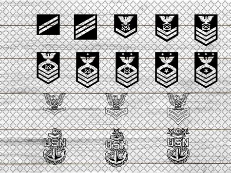 Us Navy Rank Chart Printable Us Navy Enlisted Rank Insignia Vector