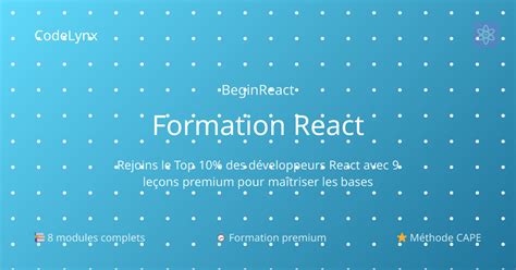 Formation React Maîtrise React