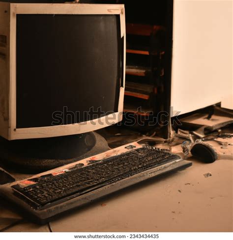 Indoor Photo S Old Abandoned Computer AI Generated Image