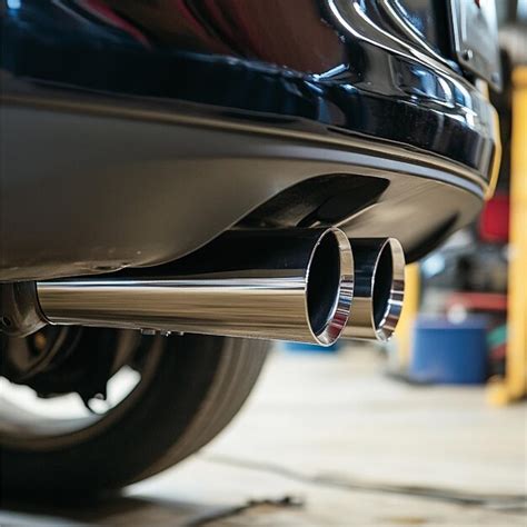 Installing An Aftermarket Exhaust Tip With The Cars Rear Bumper In View