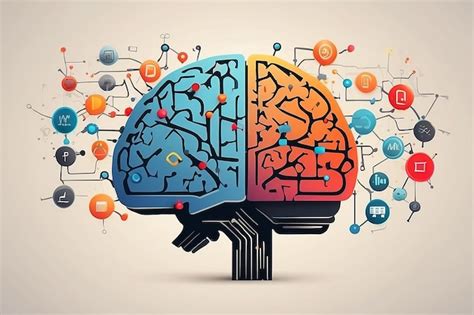 Premium Photo Concept Of Thinkingbackground With Brain Cpu Mind Series Technology Symbols