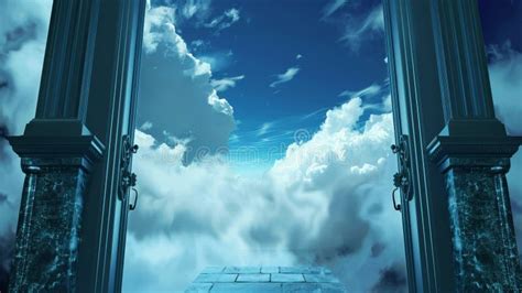 Door To Another Universe Amidst Cosmic Backdrop Ai Generated Stock Illustration Illustration