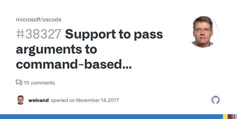 Support To Pass Arguments To Command Based Variables · Issue 38327