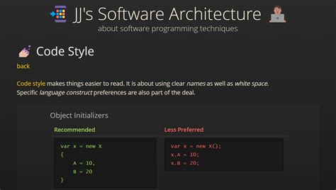 💅🏼 Code Style 📲 Jjs Software Architecture 🧑🏽‍💻