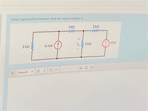 Solved Using Superposition Theorem Find The Output Voltage