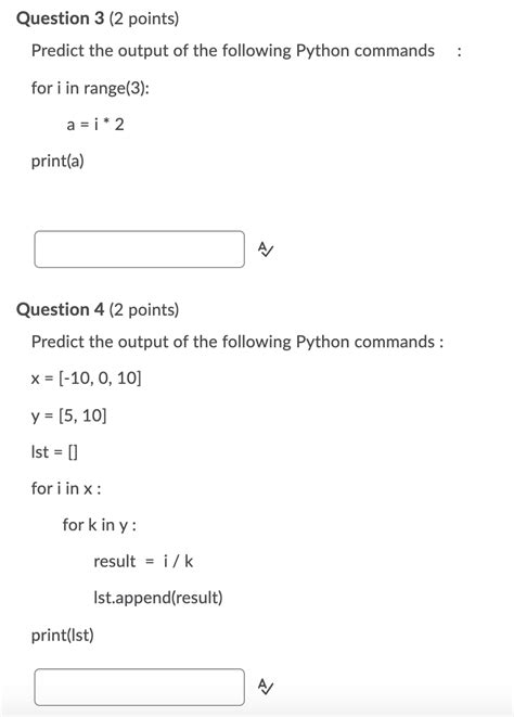 Solved Question 3 2 Points Predict The Output Of The