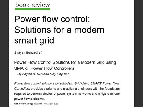 Ieee Power And Energy Magazine July August 2023power Flow Control