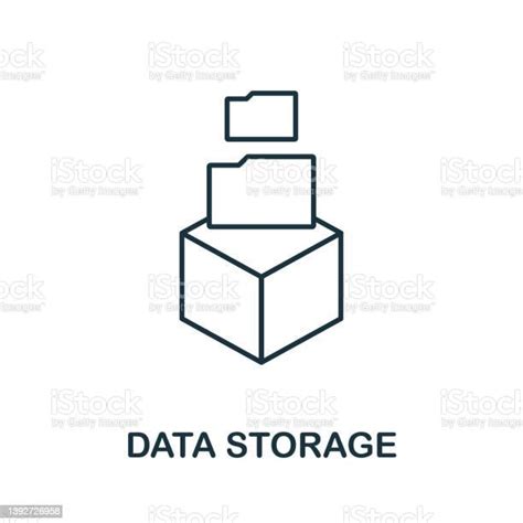 데이터 저장소 아이콘입니다 데이터 조직 컬렉션의 라인 스타일 요소입니다 템플릿 인포그래픽 등을 위한 씬 데이터 스토리지 아이콘 0명에 대한 스톡 벡터 아트 및 기타 이미지