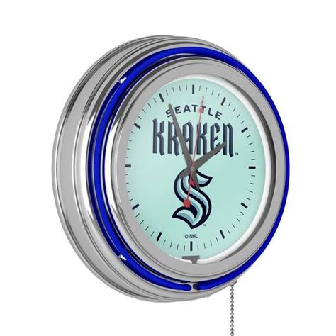Seattle Kraken Blue Logo Lighted Analog Neon Clock Nhl8blusk Hd The