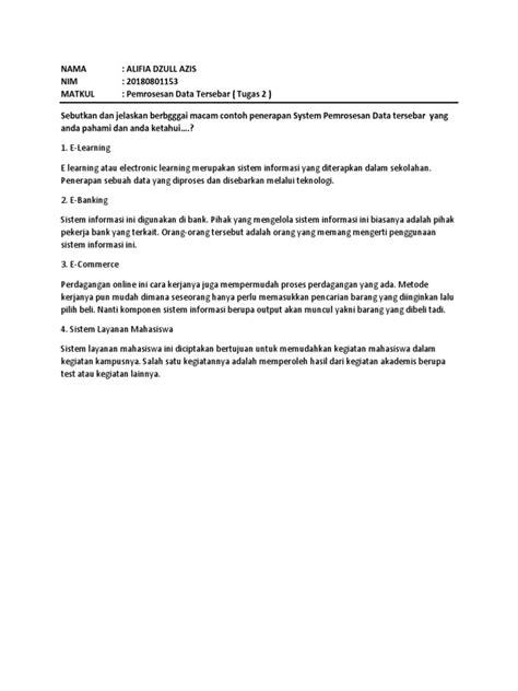 Pemrosesan Data Tersebar Tugas 2 Pdf