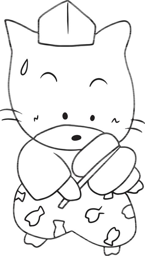 Cat Cartoon Doodle Kawaii Anime Coloring Page Cute Illustration Drawing Clip Art Character Chibi