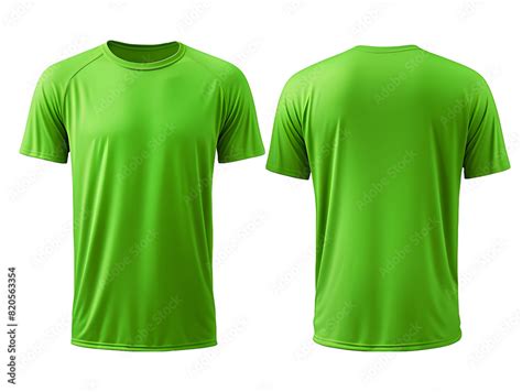 Electric Green T Shirt Front And Back View Clothes Mockup Design For
