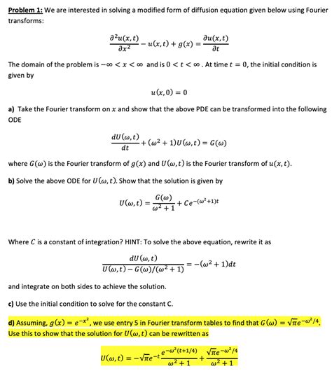 Heat Equation Solution Using Fourier Transforms Tessshebaylo