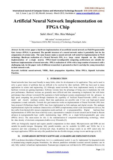 Pdf Artificial Neural Network Implementation On Fpga Chip