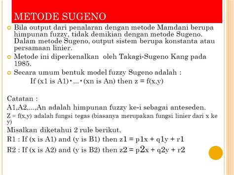 contoh soal dan penyelesaian fuzzy sugeno