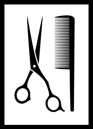 Profile A Girl With Crown Scissors And Comb Vector Image