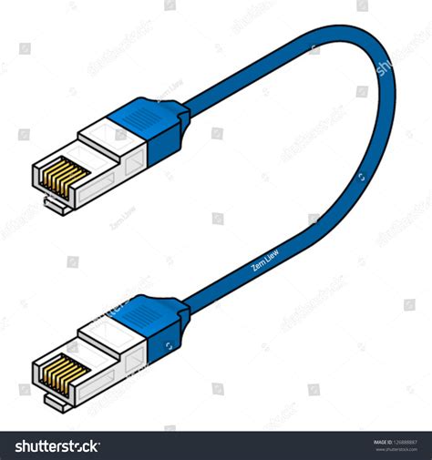 Un Cable De Red Ethernet Vector De Stock Libre De Regalías 126888887 Shutterstock