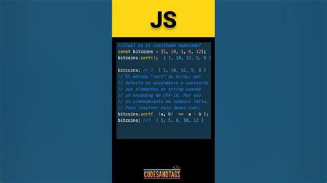 Entrevista Javascript Arrays Sort Javascript Bitcoin Shorts Youtube