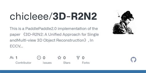 Github Chicleee 3d R2n2 This Is A Paddlepaddle2 0 Implementation Of