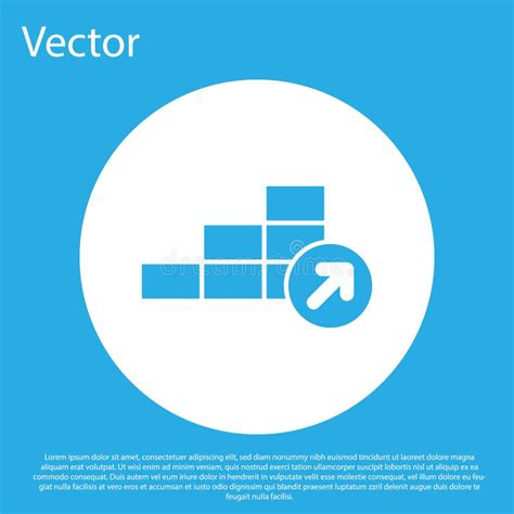 Blue Financial Growth Icon Isolated On Blue Background Increasing