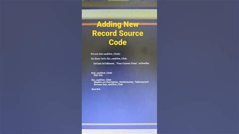 𝐌𝐒 𝐀𝐂𝐂𝐄𝐒𝐒 𝐕𝐁𝐀 𝐂𝐎𝐃𝐄 𝐀𝐃𝐃𝐈𝐍𝐆 𝐍𝐄𝐖 𝐑𝐄𝐂𝐎𝐑𝐃 youtube