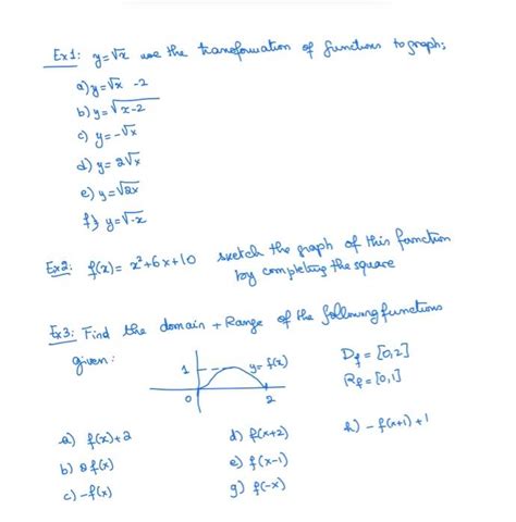 solved ex1 y √x a y √x b y √x 2 c y √x d y 2vx e