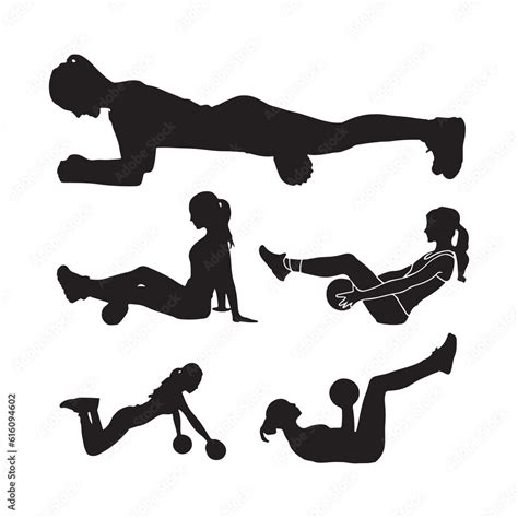 Girl Doing Hip Roll Exercise Fitness Mini Ball Guidance Illustration