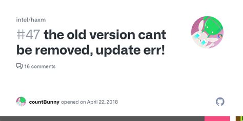 The Old Version Cant Be Removed Update Err · Issue 47 · Intelhaxm · Github