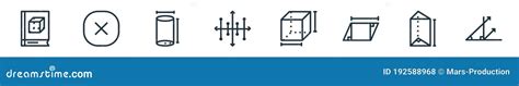 Mathematics Line Icons Linear Set Stock Vector Illustration Of