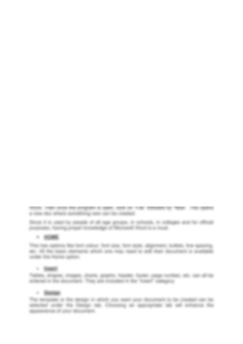 Solution Introduction Of Ms Word Studypool