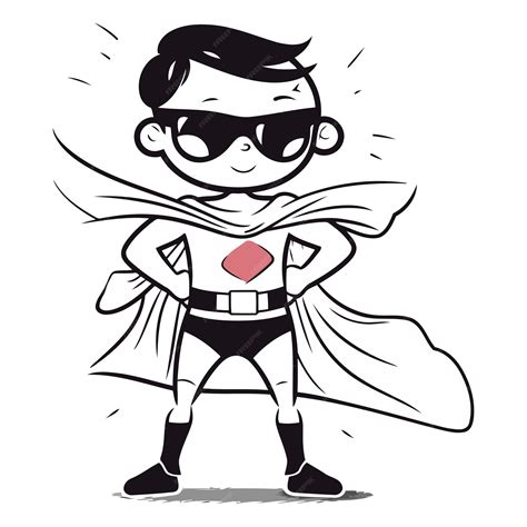 하 바탕에 있는 슈퍼히어로 소년 만화 캐릭터 프리미엄 Ai 생성 벡터