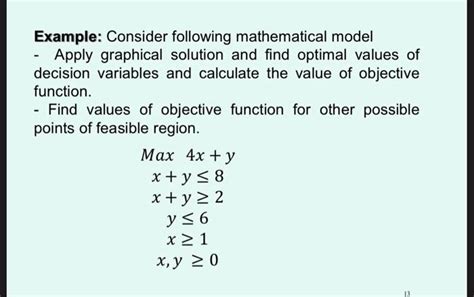Solved Exampleconsider Following Mathematical Model Apply Graphical Solution And Find Optimal