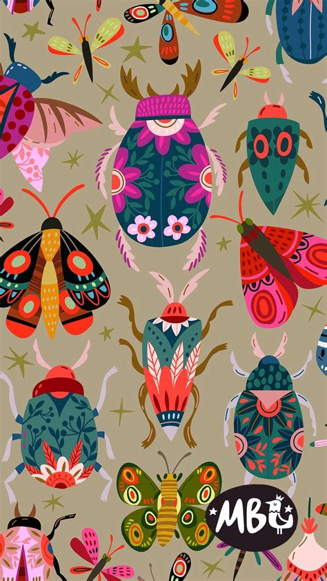 Insects Party By Marusha Belle Seamless Repeat Vector Royalty Free