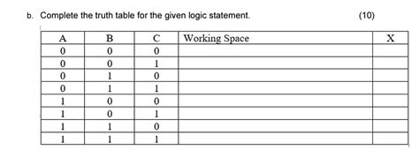 solved consider the following logic statement