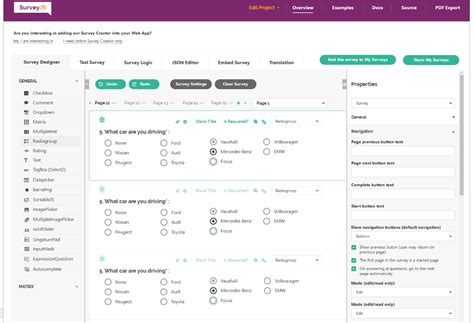 Implement The Modern Theme For Surveyjs Creator Issue Surveyjs Survey Creator Github