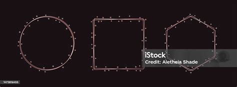 심플한 기하학적 로즈 골드 프레임 세트 결혼식 또는 생일 초대장 브로셔 포스터 명함을 위한 벡터 현대 디자인 템플릿 0명에 대한