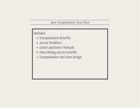 Encapsulation Cheat Sheet Etsy