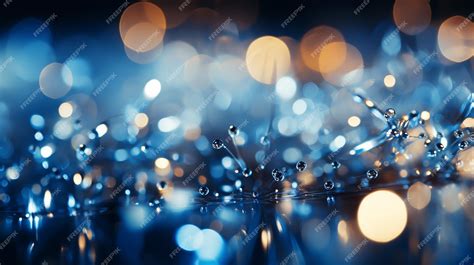 Premium Ai Image White And Blue Light Orbs Blurred Bokeh Abstract Background