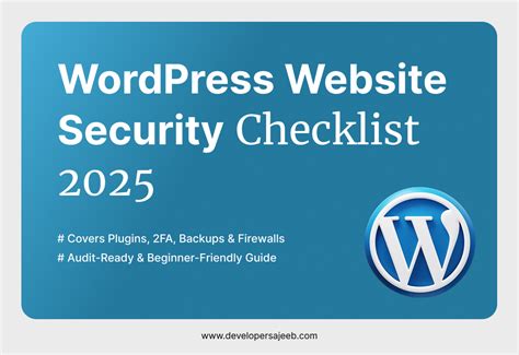 Wordpress Website Security Checklist For 2025 Developersajeeb