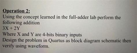 Solved Operation 2 Using The Concept Learned In The