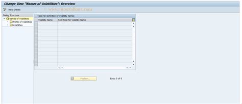 JBV SAP Tcode Maintain Master Data Of Volatilities Transaction Code
