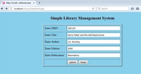 Simple Library Management System In PHP Using MySQL Library
