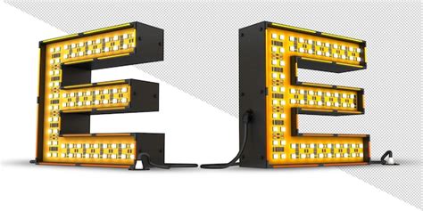 Premium Psd Led Alphabet Light 3d Rendering Psd File
