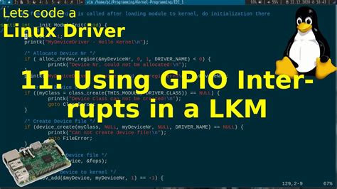 let s code a linux driver 11 using gpio interrupts in a linux kernel