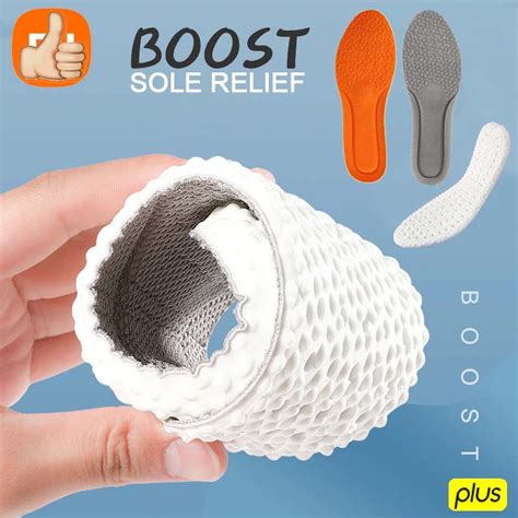 แผ่นเสริมรองเท้า ลดการปวดเมื่อยล้า เม็ดบูสต์ นุ่ม เด้ง ระงับกลิ่น Orthopedic Shock Absorption