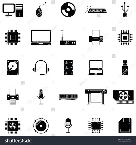 Computer Hardware Icon Set Stock Vector Royalty Free 789028462 Shutterstock