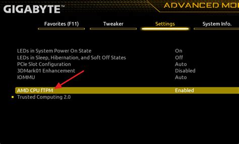 Cómo habilitar TPM 2 0 en la configuración de Gigabyte BIOS