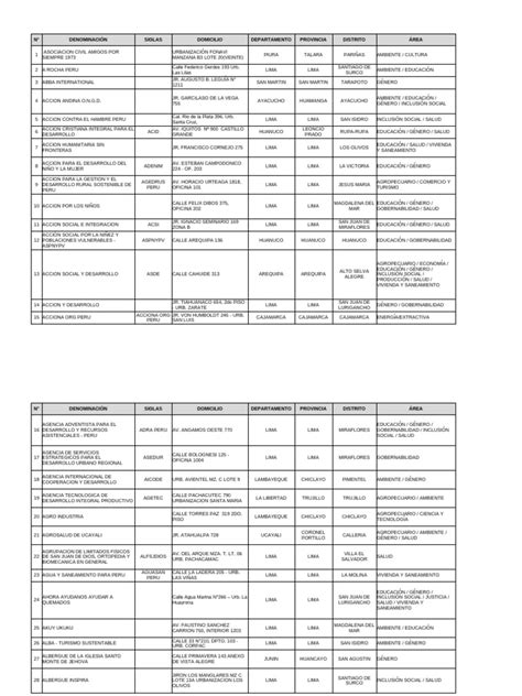 Base De Datos Ongd Ii Semestre 2024 Pdf Lima Perú