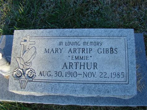 Mary Elbert “emmie” Artrip Gibbs Arthur 1910 1985 Find A Grave Memorial